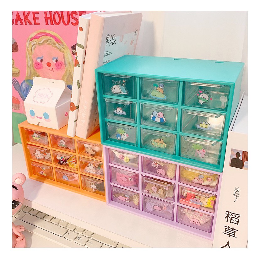 BIG SALE NEW COLORS AVAILABLE!! 9 Grid Box Mini Small Drawer Desk ...