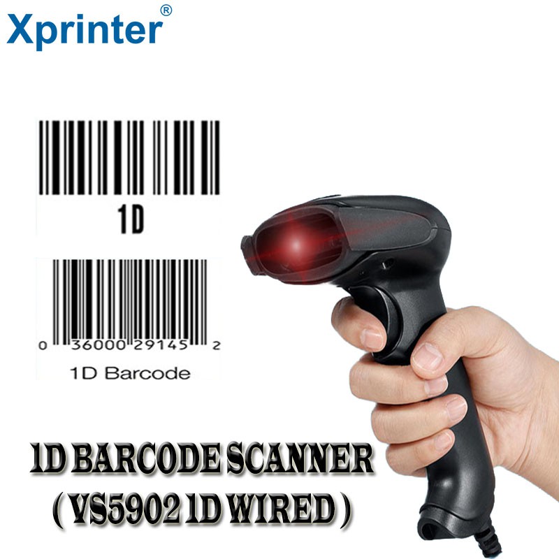 Xprinter XP-5902 Handheld 1D Barcode Scanner Wired + XP-58IIH Bluetooth ...