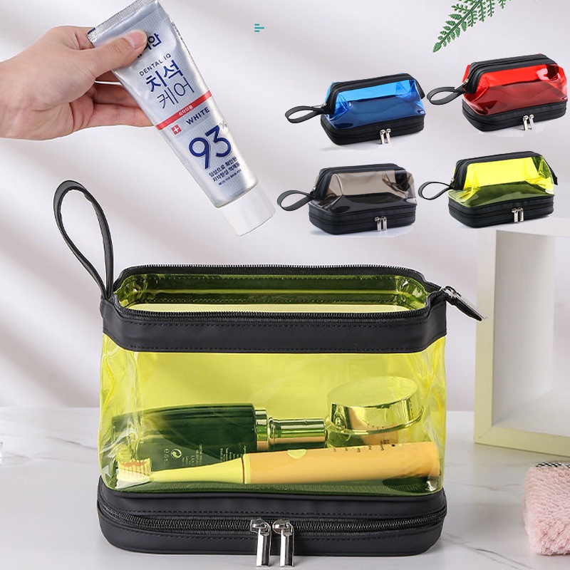 New Fashion DRY WET Separated Makeup Pouch Transparent Waterproof ...