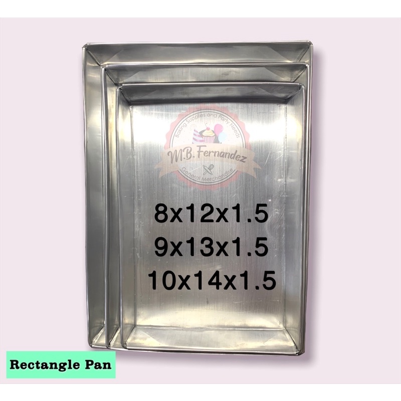 Rectangle Baking Pan 8x12 / 9x13 / 10x14 made with aluminum | Shopee ...