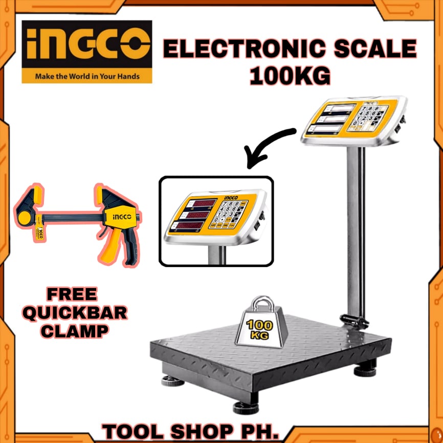 INGCO 100KG Rechargeable Electronic Scale HESA31003 With FREE QUICKBAR ...