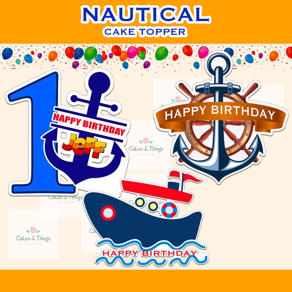 NAUTICAL CAKE TOPPER (6 X 8 INCHES) | Shopee Philippines