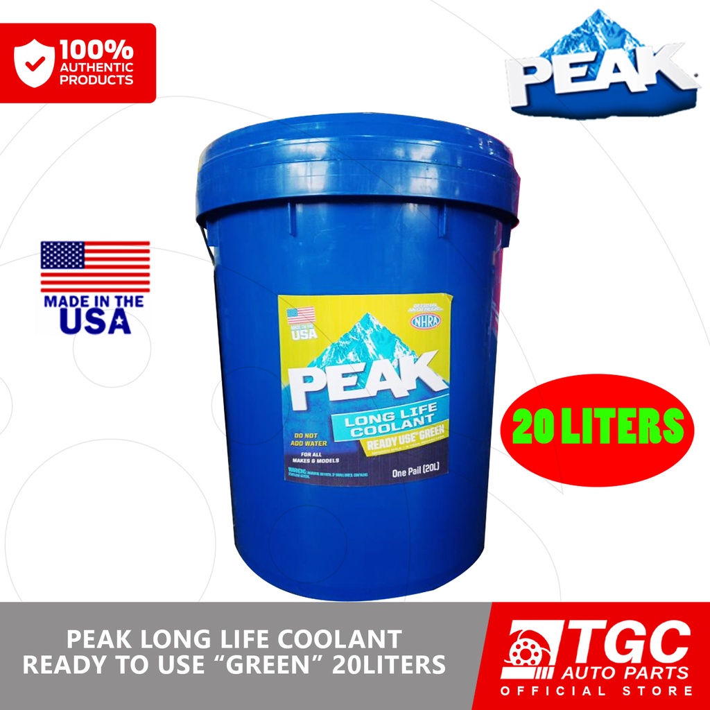Peak Long Life Coolant Ready to use Anti-Freeze Green 20L | Shopee ...