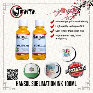 Hansol SUBLIMATION INK 100ML 6 Color | Shopee Philippines