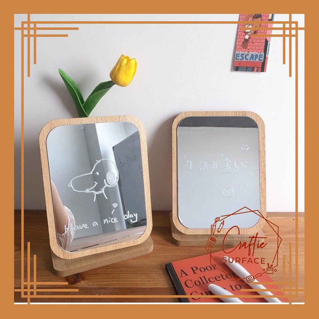 Wooden Folding Tabletop Vanity Make up Standing Mirror | Shopee Philippines
