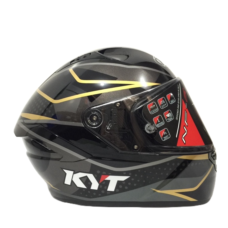 KYT NFR Davo Replica Gold dual visor in double D-ring lock | Shopee ...