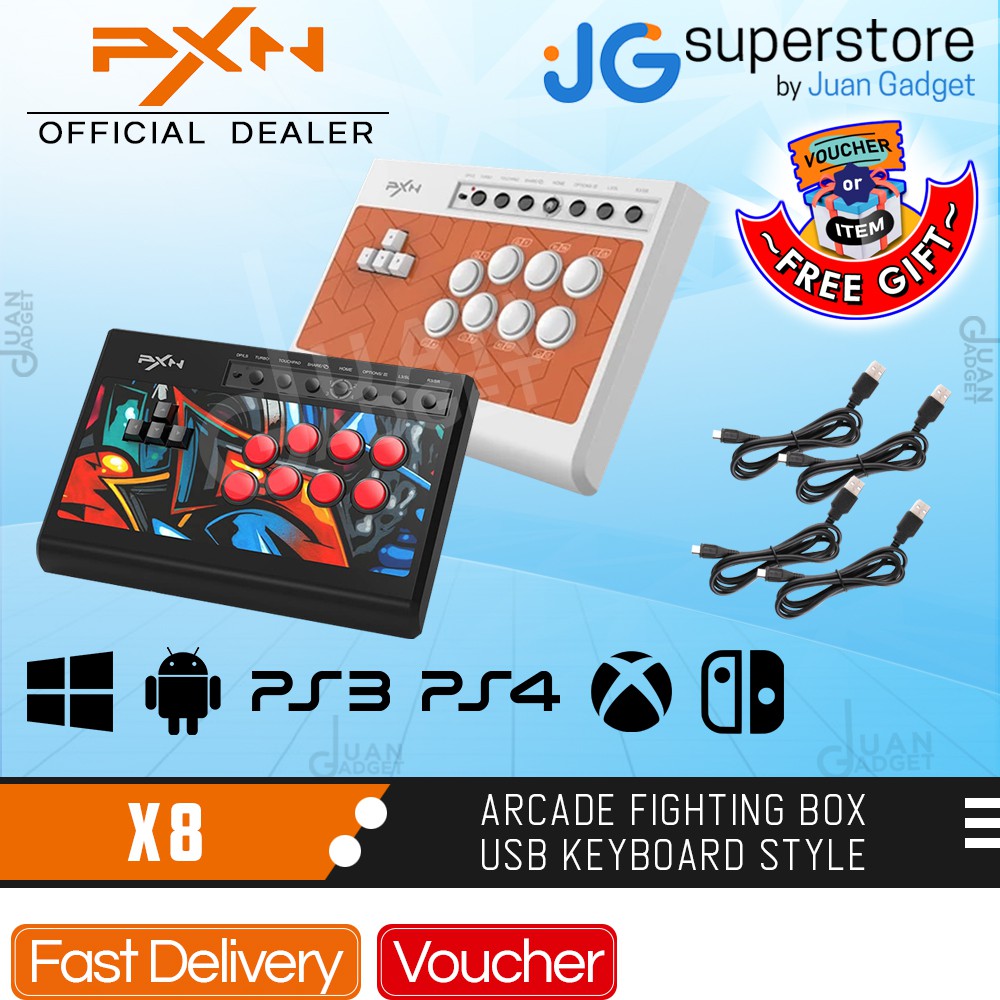 PXN X8 Arcade Fighting Box USB Keyboard Style for PC, Android PS3, PS4, XboxOne | JG Superstore ...