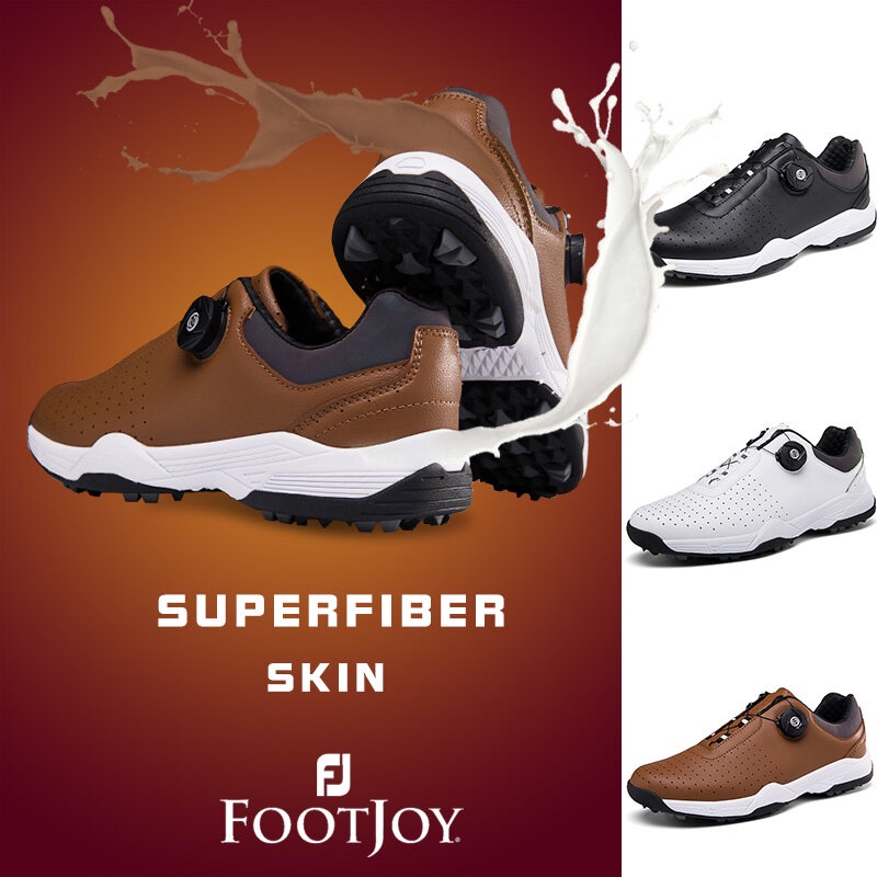 Men's Golf Shoe Spiked Spikeless Waterproof Golf Shoes with Spikes for ...