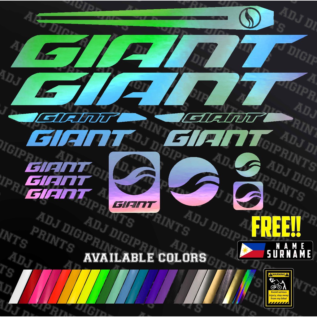 GIANT Bike Frame Set Decals Stickers MTB SPECIAL COLOR VINYL | Shopee ...