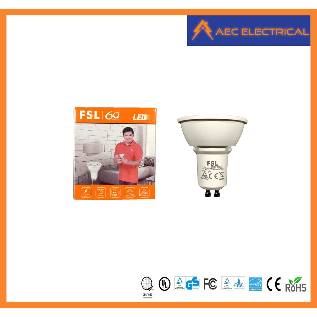 FSL GU10 Bulb 5 watts/7 watts Daylight/Warmwhite | Shopee Philippines