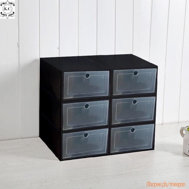 K.C☆Good Quality☆ ZH1613 Candy Color Shoe Box Foldable Drawer Case ...