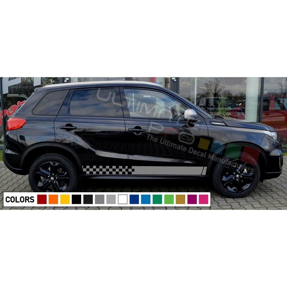 x2 Stickers Decal for Suzuki Vitara Stripe chrome side door mirror lift ...
