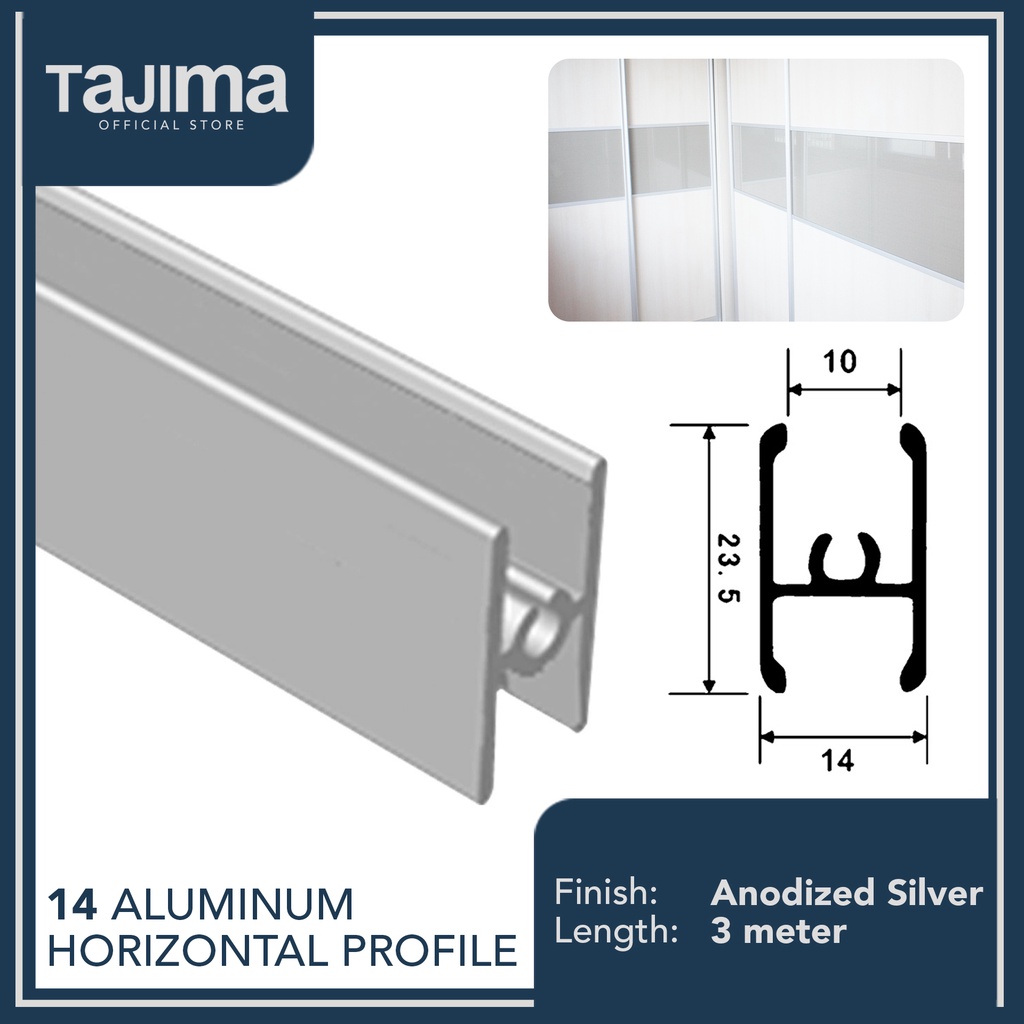 Aluminum Horizontal Profile (3 Meters Long) | Shopee Philippines