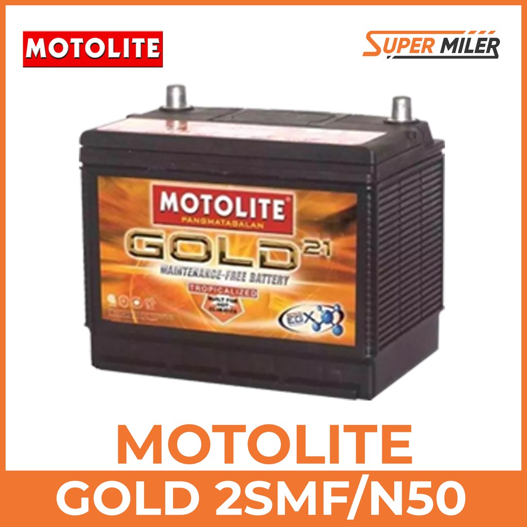 Motolite Gold 2SMF / N50 Car Battery (With Warranty) | Shopee Philippines