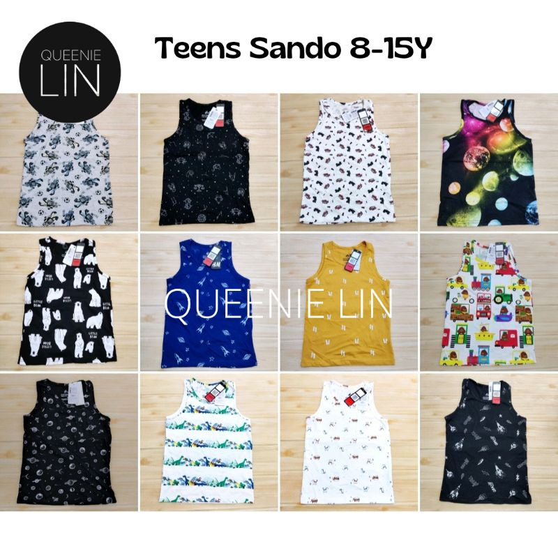 SANDO/SLEEVELESS |KIDS - TEENS 8-15Y| PRINTED UNISEX DESIGN| COTTON ...