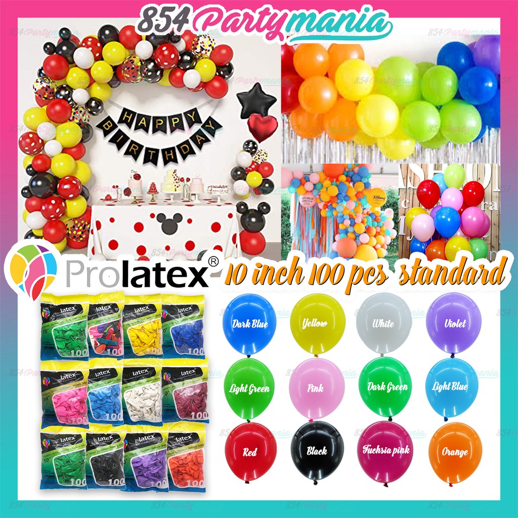 100PCS Size 10 Balloons Standard Prolatex Ordinary Birthday Party Needs ...