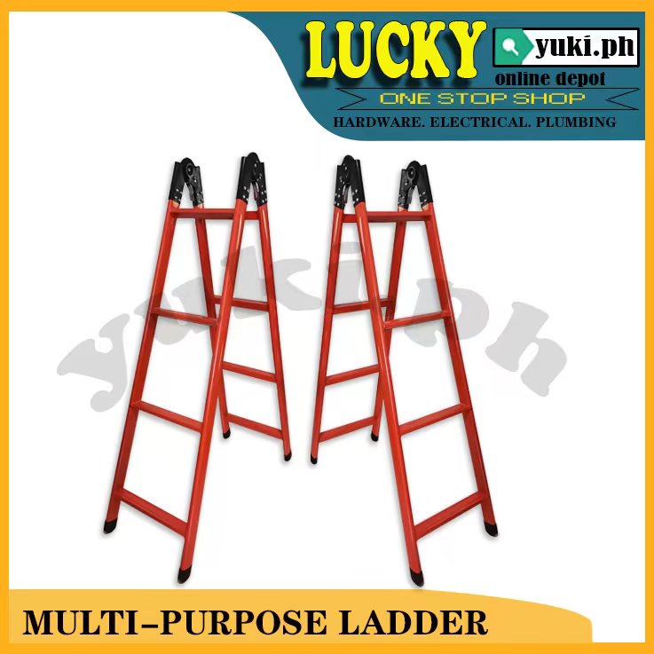 MULTI-PURPOSE 4 TO 8 STEP METAL FOLDING PORTABLE LADDER | Shopee ...