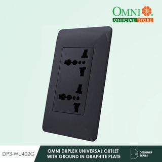 OMNI Duplex Universal Outlet With Ground in Graphite Plate - DP3-WU402G ...