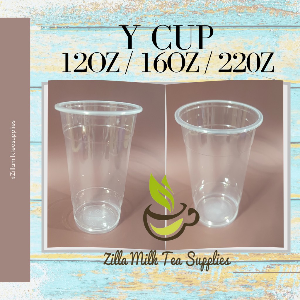 PP Cups Y cup 100pcs Y360, Y500, Y700 for MilkTea, Shakes, Frappe and ...