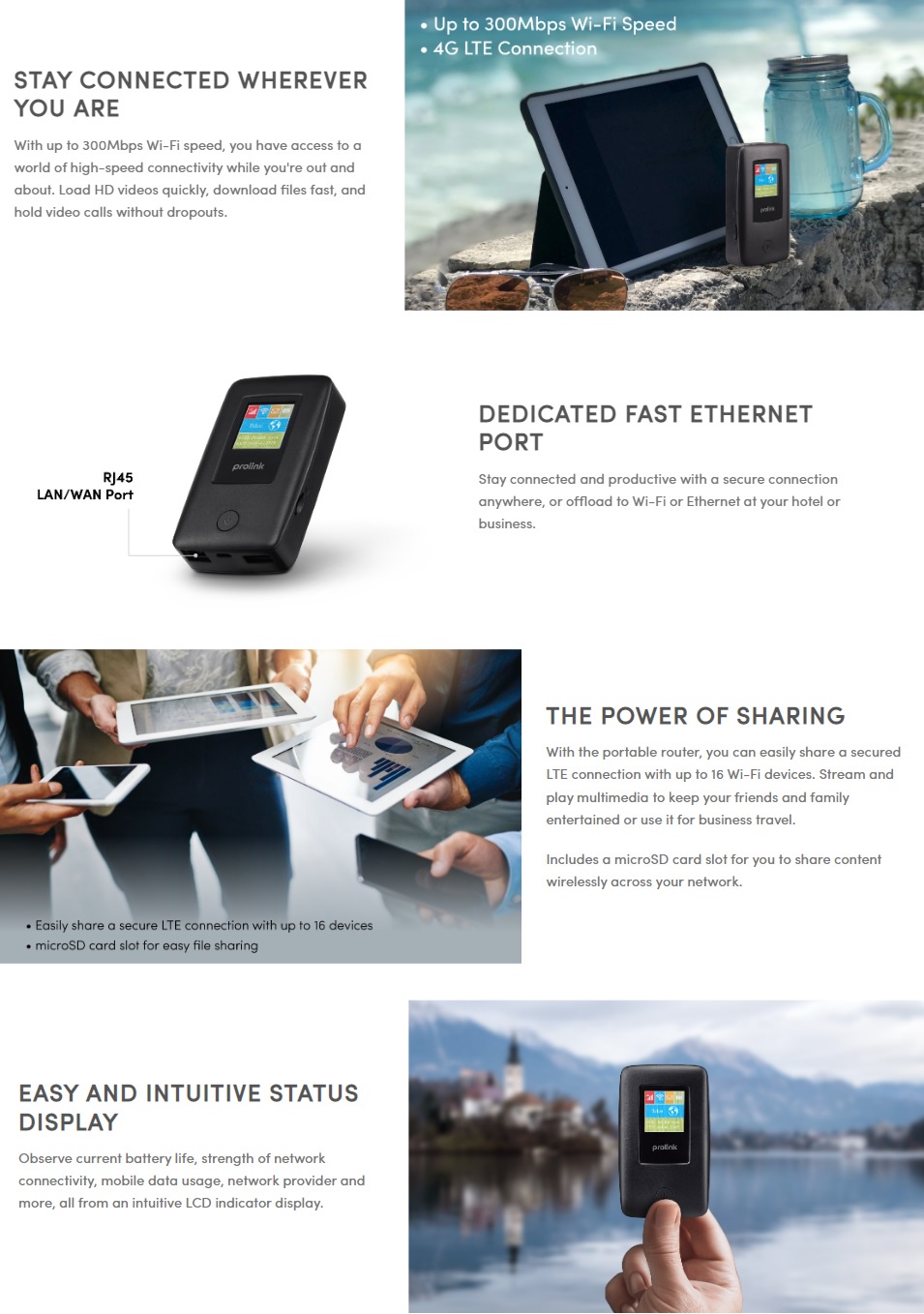 Prolink DL-7203E 4G LTE Mobile WiFi w SIM slot MiFi Travel router ...