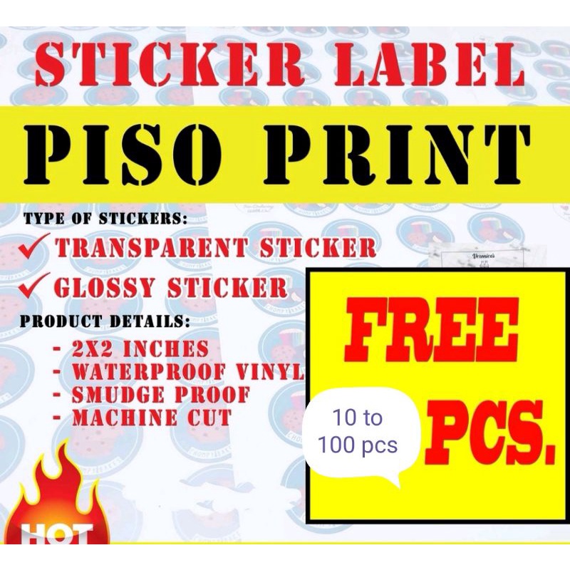 PISO PRINT PRODUCT STICKER LABEL/ WATERPROOF/ MACHINE CUT / WITH ...