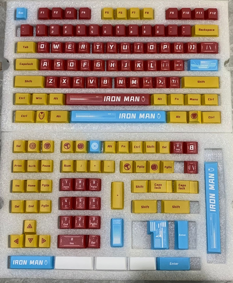 GMK iron Man keycaps, 140 Keys keycaps Cherry Profile DYE-SUB ...