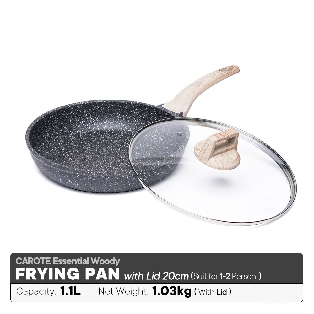 Carote Nonstick Frying Pan Healthy Induction Cookware with lid, PFOA ...