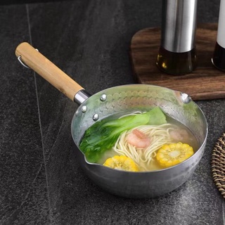 Traditional Japanese Yukihira Nabe Saucepan Stainless Steel Wooden ...