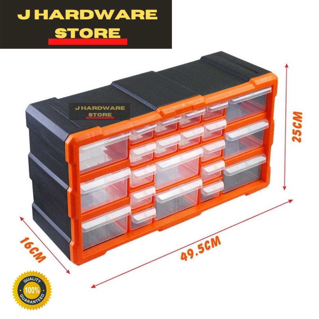22 Drawers Storage Cabinet Tool Box Chest Case Plastic Organiser ...