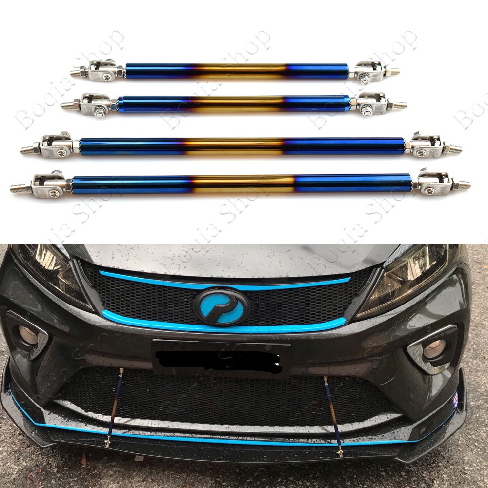 1 Pair / 2PCS Burnt Blue Adjustable Front Bumper Lip Splitter Strut Rod ...