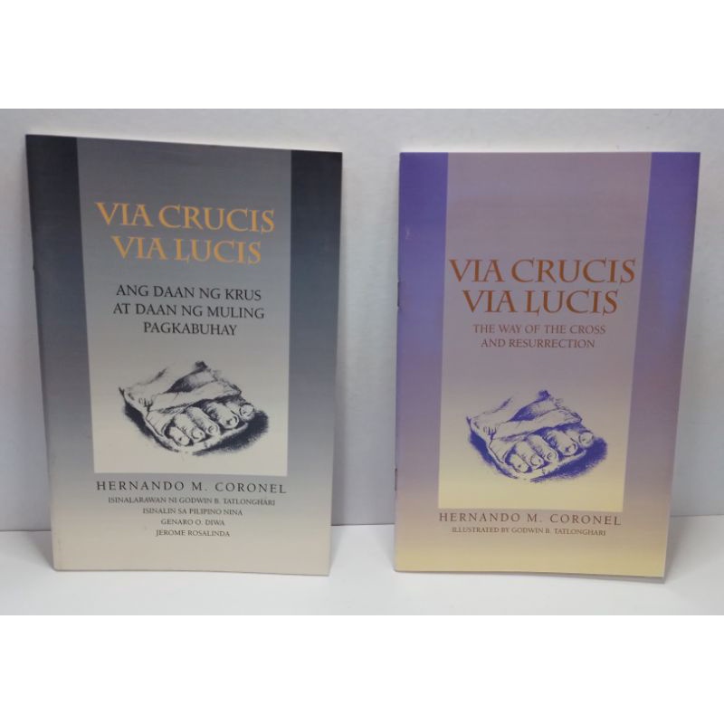 VIA LUCIS VIA CRUCIS SET (TAGALOG/ENGLISH): 2books, THE WAY OF THE ...