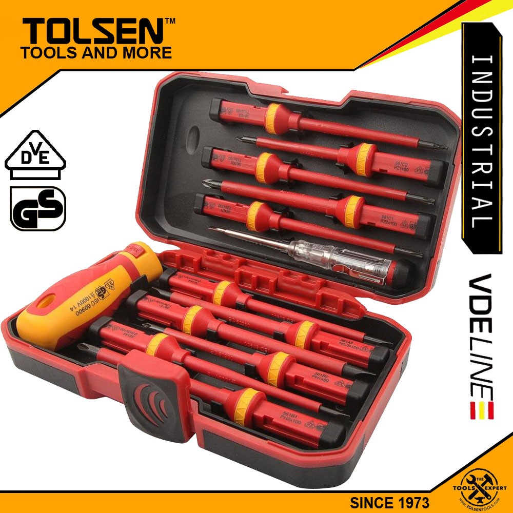 Tolsen 13pcs VDE Insulated Screwdriver Set (1000V) 38016 VDE, GS Certified | Shopee Philippines