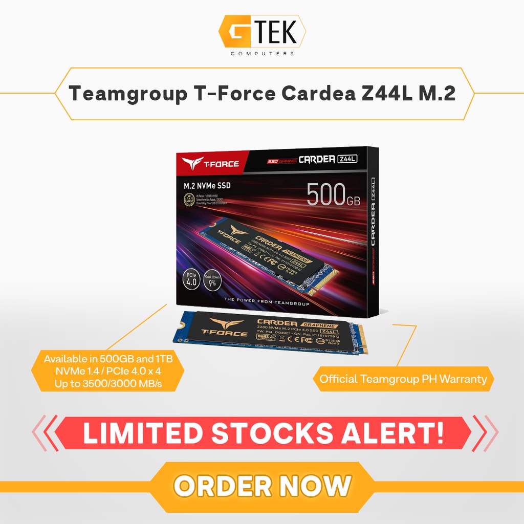 Teamgroup T-Force Cardea Z44L 250GB 500GB 1TB M.2 NVMe PCIe 4.0 x 4 SSD ...
