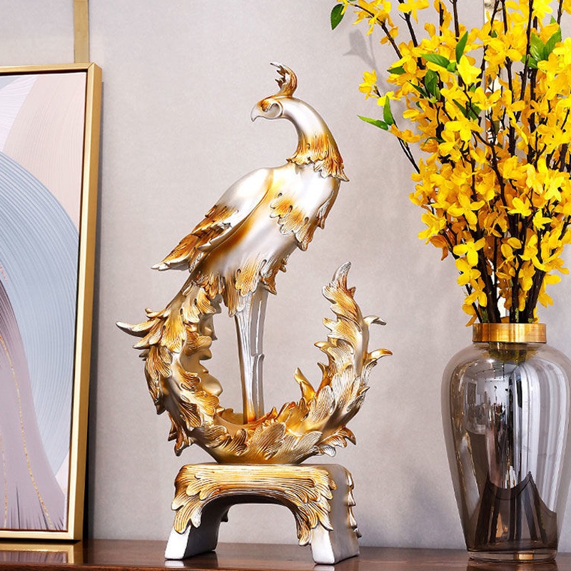 European style phoenix home decor display living room TV wine cabinet ...