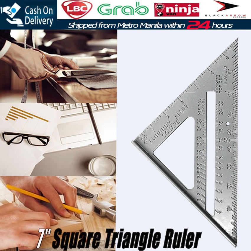 7" Square Triangle Ruler Angle Protractor Measurement Tool | Shopee ...