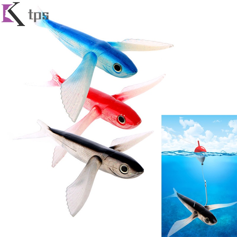 Seawater PVC Fishing Bait Flying Fish Lure Boat Trolling Tuna Mackerel ...