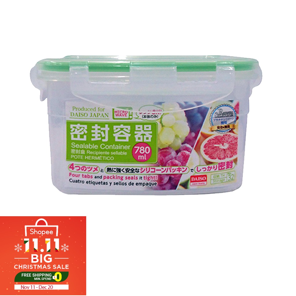 Daiso Resealable Food Container 780ml | Shopee Philippines