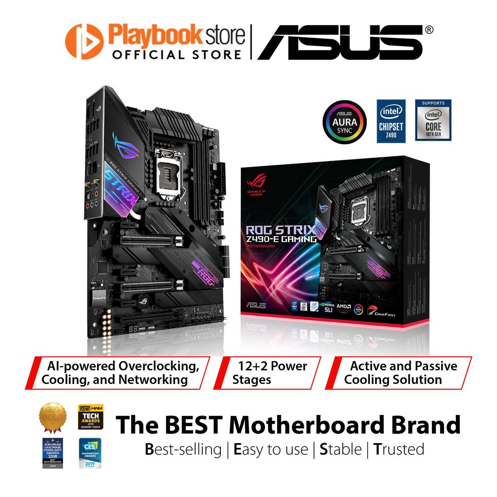 ASUS Rog Strix Z490-E Gaming Z490 Lga 1200 Atx Motherboard | Shopee ...