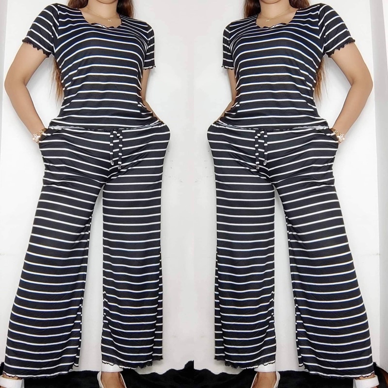 BLOUSE TERNO SQUAREPANTS STRIPE (TBS) | Shopee Philippines