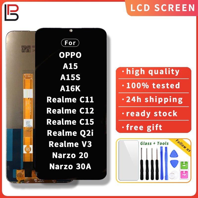 For Oppo A15 A15s A16K Realme C11 2020 C12 C15 Q2i V3 Narzo 20 30A C2 Lcd Touch Screen Digitizer ...