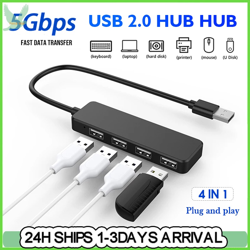 USB HUB 2.0 High Speed 4 Ports USB Adapter Portable OTG Hub USB ...