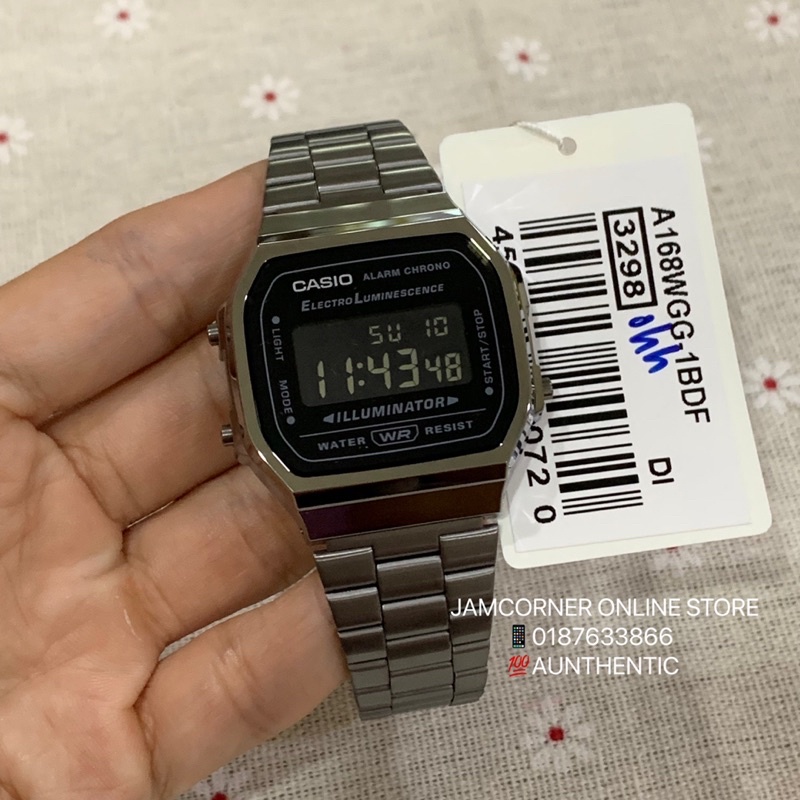 100% ORIGINAL CASIO Vintage A168WGG-1B DIGITAL WATCH BLACK GREY ION ... 100% ORIGINAL CASIO Vintage A168WGG-1B DIGITAL WATCH BLACK GREY ION ...