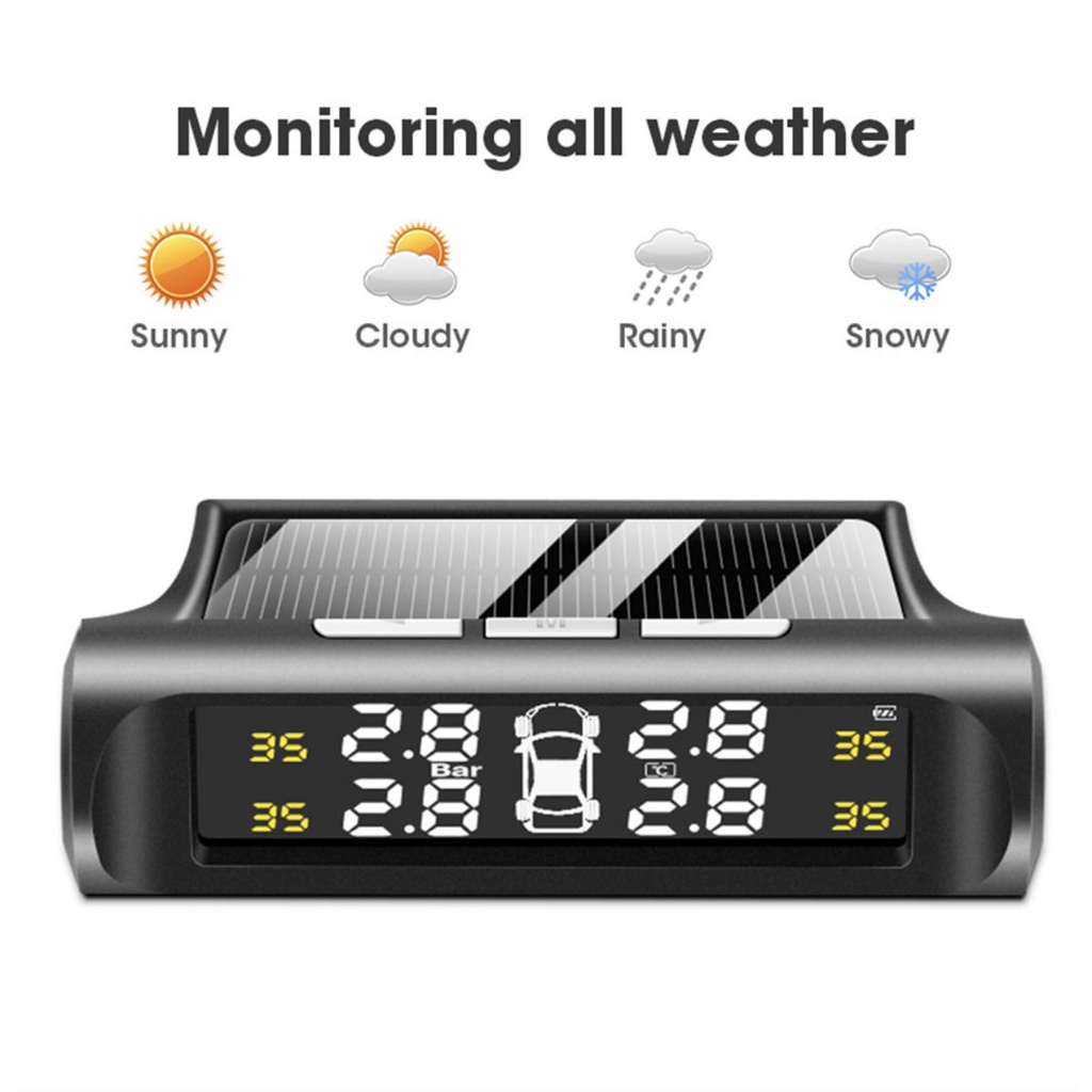 TPMS Tire Pressure Monitoring System Solar Car Pressure Alarm System ...