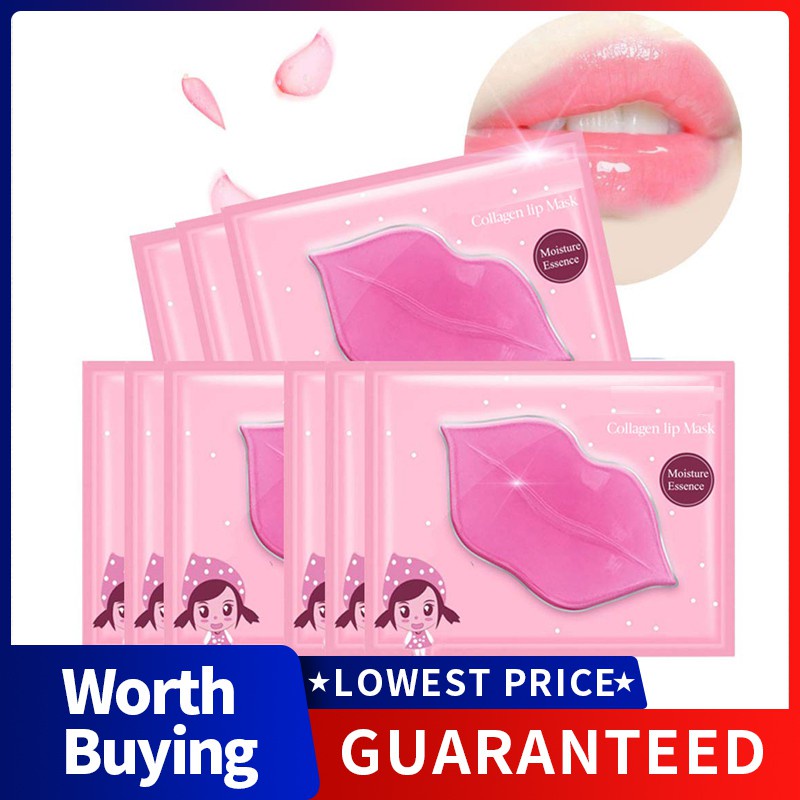 Pink Collagen Crystal Lip Mask Lip Plumper Mask Gel Care Mask Moisturer ...