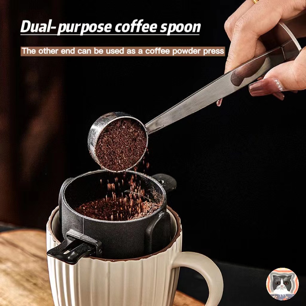 Dual-purpose coffee spoon powder press metal stainless steel powder ...