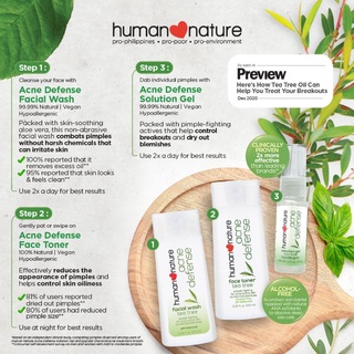 Human Nature Acne Defense Trio - Solution Gel, Facial Wash, Toner ...