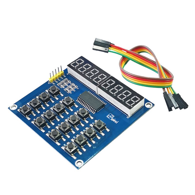 TM1638 LED Display 8-Bit Digital Tube Module 3-Wire 16 Keys 8 Bits Keyboard Scan And KEY LED ...