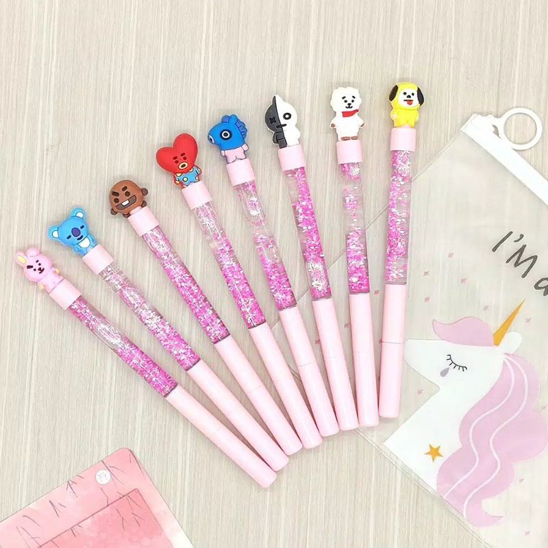Bt21 GLITTER Ballpoint Pen / BT21 GLITTER GEL Pen | Shopee Philippines