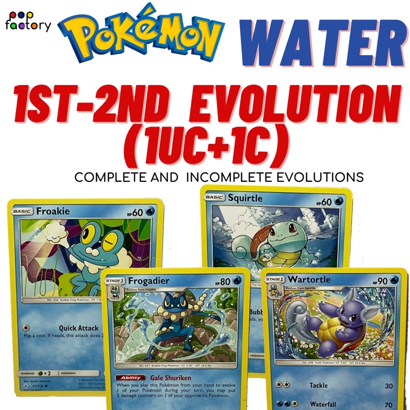 (1Uc+1C) WATER TYPE Pokemon 1st - 2nd Stage COMPLETE & INCOMPLETE ...