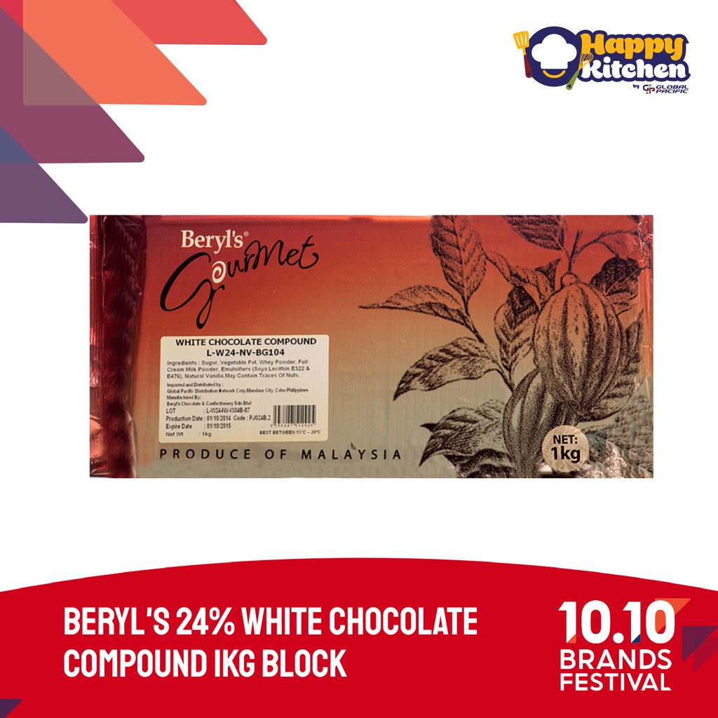 Beryl's 24% White Chocolate Compound Block 1kg | Shopee Philippines